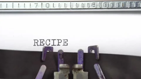 Recipe word closeup being typing and cen... | Stock Video | Pond5