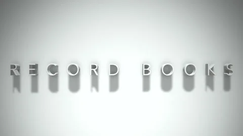 record books 3D title animation white te... | Stock Video | Pond5