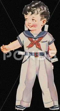 RECORD DATE NOT STATED Bob paper doll in outfits with head turned to ...
