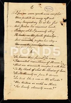 RECORD DATE NOT STATED Incomplete manuscript poem fragments , American ...