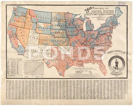 Photograph: RECORD DATE NOT STATED Weller s political map of the United ...