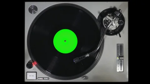 Record With Green Label Turning On Turnt... | Stock Video | Pond5