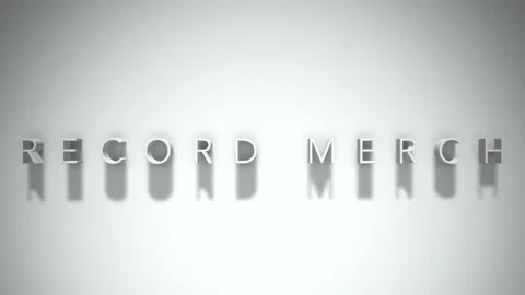 record merch 3D title animation white te... | Stock Video | Pond5