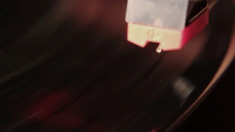 Record player needle hitting the vinyl d... | Stock Video | Pond5