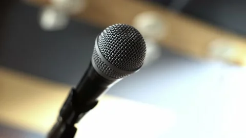 Recording microphone. Horizontal cinemat... | Stock Video | Pond5