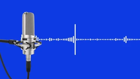 Recording Microphone with Sound Wave on ... | Stock Video | Pond5