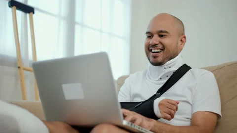 Recovery man from accident fracture brok... | Stock Video | Pond5