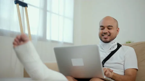 Recovery man from accident fracture brok... | Stock Video | Pond5