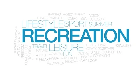 Recreation animated word cloud. Kinetic ... | Stock Video | Pond5