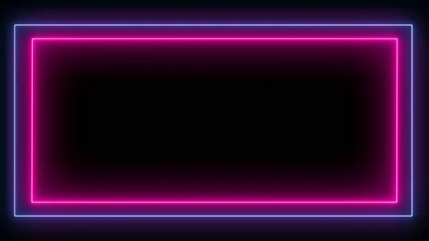 rectangle neon frame flickering animatio... | Stock Video | Pond5