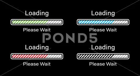 Rectangular bar loading please wait with tilted lines symbol for dark mode. Illustration #292977336