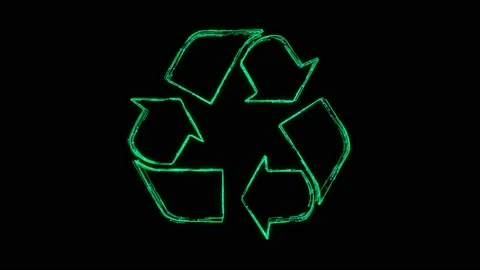 Recycle Animated Icon appearing with Lin... | Stock Video | Pond5
