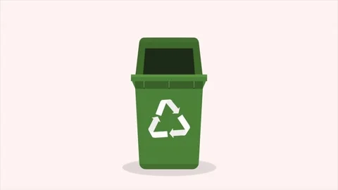 recycle arrows in waste bin animation | Stock Video | Pond5
