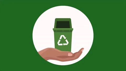 recycle arrows in waste bin animation | Stock Video | Pond5
