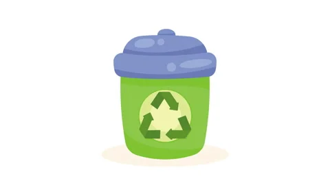 recycle arrows in waste bin animation | Stock Video | Pond5