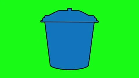 Recycle bin animation ona a green backgr... | Stock Video | Pond5