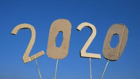Recycle cardboard into 2020 numbers over... | Stock Video | Pond5
