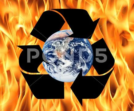 Recycle symbol made from fire: Royalty Free #21818366