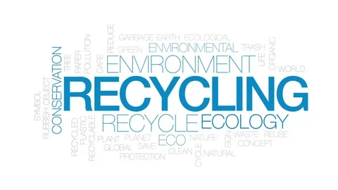 Recycling animated word cloud, text desi... | Stock Video | Pond5