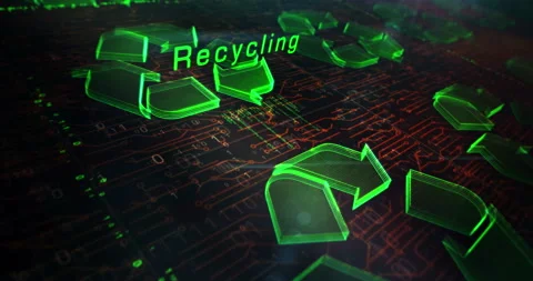 Recycling metal symbol digital animation | Stock Video | Pond5