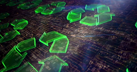 Recycling metal symbol digital animation | Stock Video | Pond5