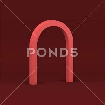 Red 3d arch curved column decorative showcase product presentation ...