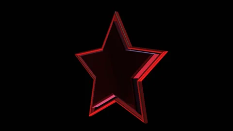 Red 3d star rotates. 3D rendering in Ful... | Stock Video | Pond5