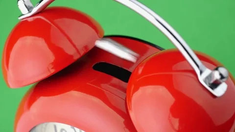 Red alarm clock. Green screen. Close up ... | Stock Video | Pond5