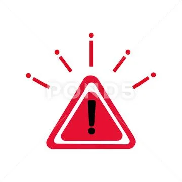 Red alert sign Caution and danger Red exclamation mark vector: Graphic ...