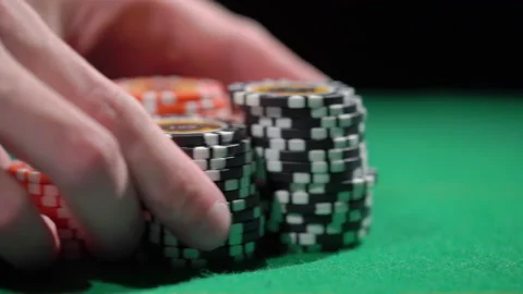 Red and black chip stacks on green gamin... | Stock Video | Pond5
