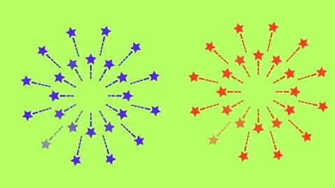 red and blue fireworks animation isol... | Stock Video | Pond5