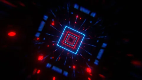Red and Blue Neon Strobe Frame Tunnel Ba... | Stock Video | Pond5