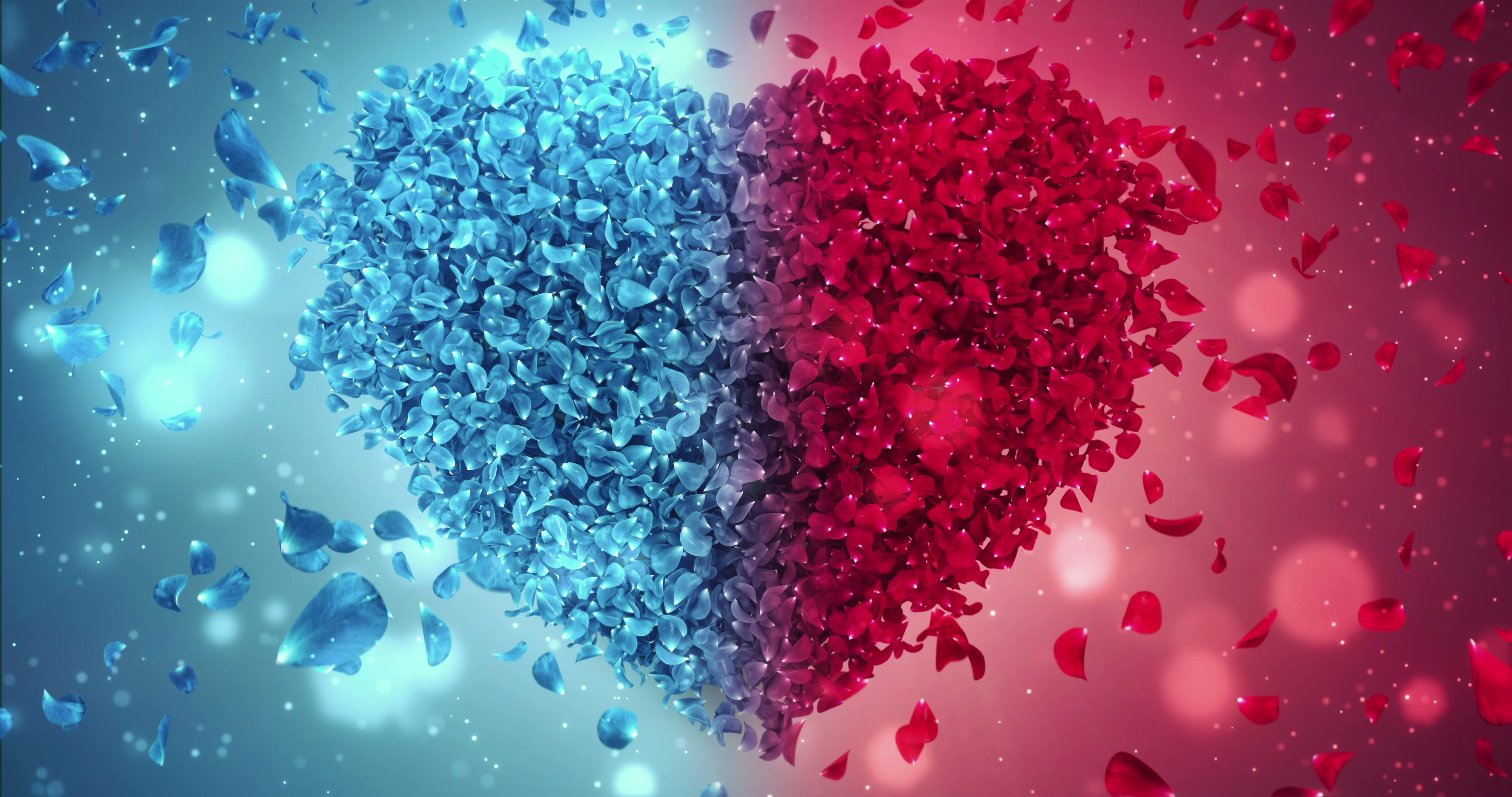 Red And Blue Love Background