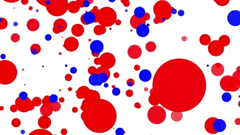 red and blue round particles moving on a... | Stock Video | Pond5