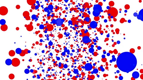 red and blue round particles moving on a... | Stock Video | Pond5