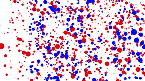 red and blue round particles moving on a... | Stock Video | Pond5