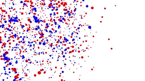 red and blue round particles moving on a... | Stock Video | Pond5