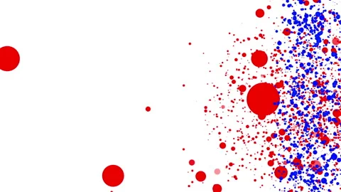 red and blue round particles moving on a... | Stock Video | Pond5