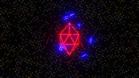 Red and Blue Space Power Stone Ski-Fi Ba... | Stock Video | Pond5