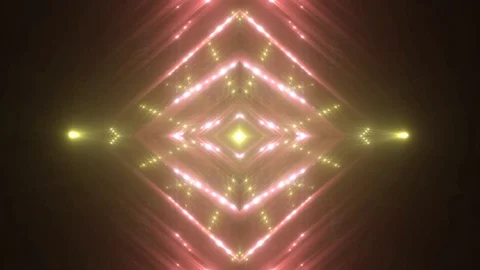 Red and gold stage lights tunnel. Neon l... | Stock Video | Pond5