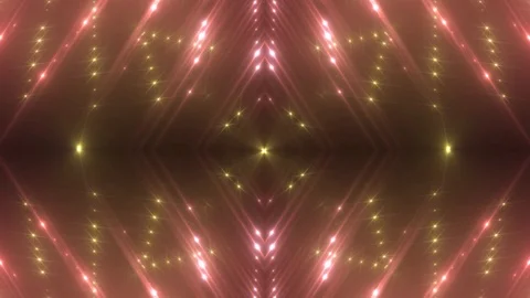 Red and gold stage lights tunnel. Neon l... | Stock Video | Pond5