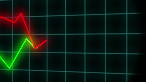 Red and Green Line Graph with Camera Tra... | Stock Video | Pond5