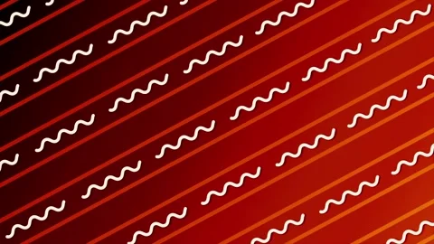 red and orange color parallel squiggly l... | Stock Video | Pond5