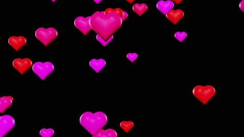 Red and pink valentines day hearts fall ... | Stock Video | Pond5