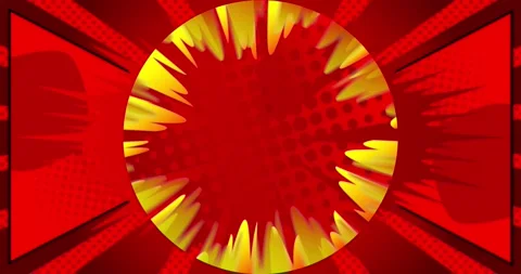 Red and yellow Pop Art moving, rotating ... | Stock Video | Pond5
