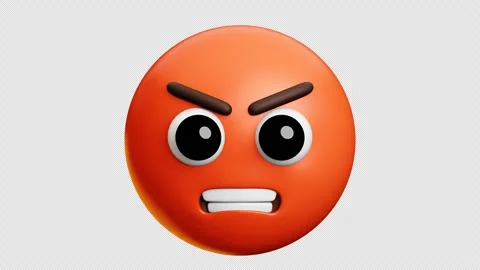 Red angry face with biting teeth emoji, ... | Stock Video | Pond5