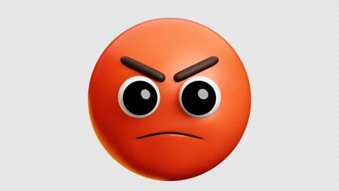 Red angry face emoji, 3d emoticon animat... | Stock Video | Pond5