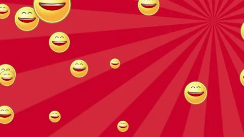 Red Animated Background Smiley Emoticons... | Stock Video | Pond5