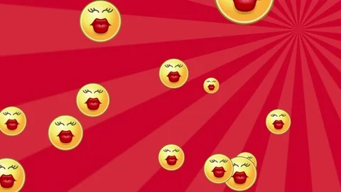 Red Animated Background Smiley Emoticons... | Stock Video | Pond5