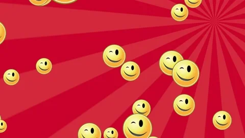 Red Animated Background Smiley Emoticons... | Stock Video | Pond5